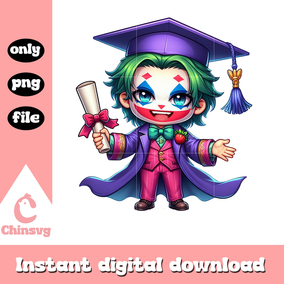 Joker chibi graduation design png, graduation day design png – Chinsvg