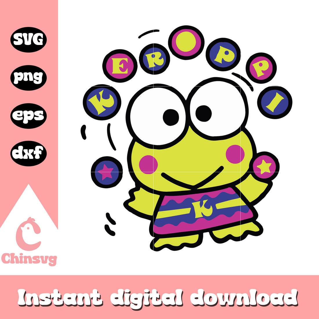 Keroppi hello kitty design svg, keroppi frog svg, sanrio cartoon svg ...