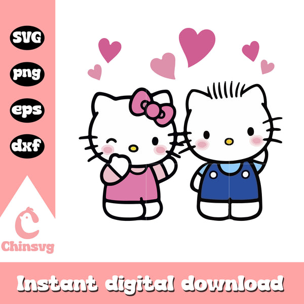 Kitty and dear daniel love svg, hello kitty svg, sanrio svg – Chinsvg