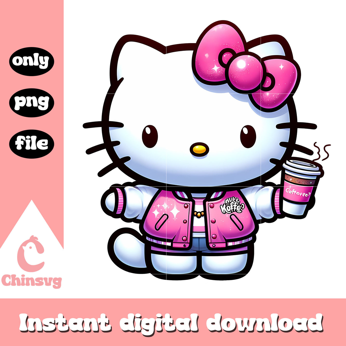 Kitty cat drink coffee png, sanrio hello kitty png, coffee png – Chinsvg