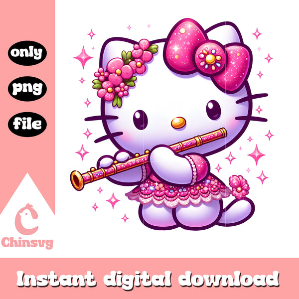 Kitty cat play flute design png, hello kitty character png – Chinsvg