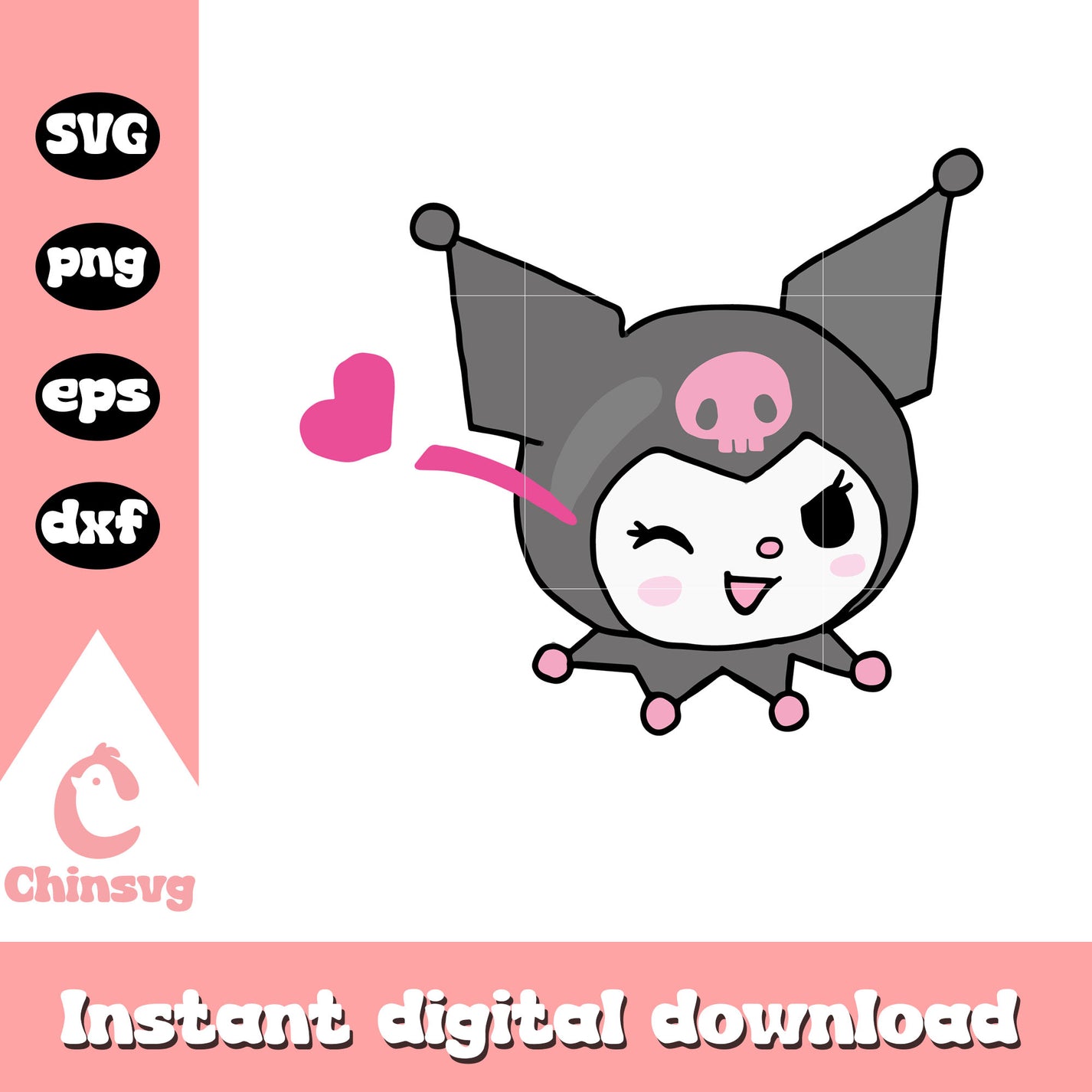 Kuromi head svg, kuromi svg, hello kitty svg, sanrio cartoon svg – Chinsvg