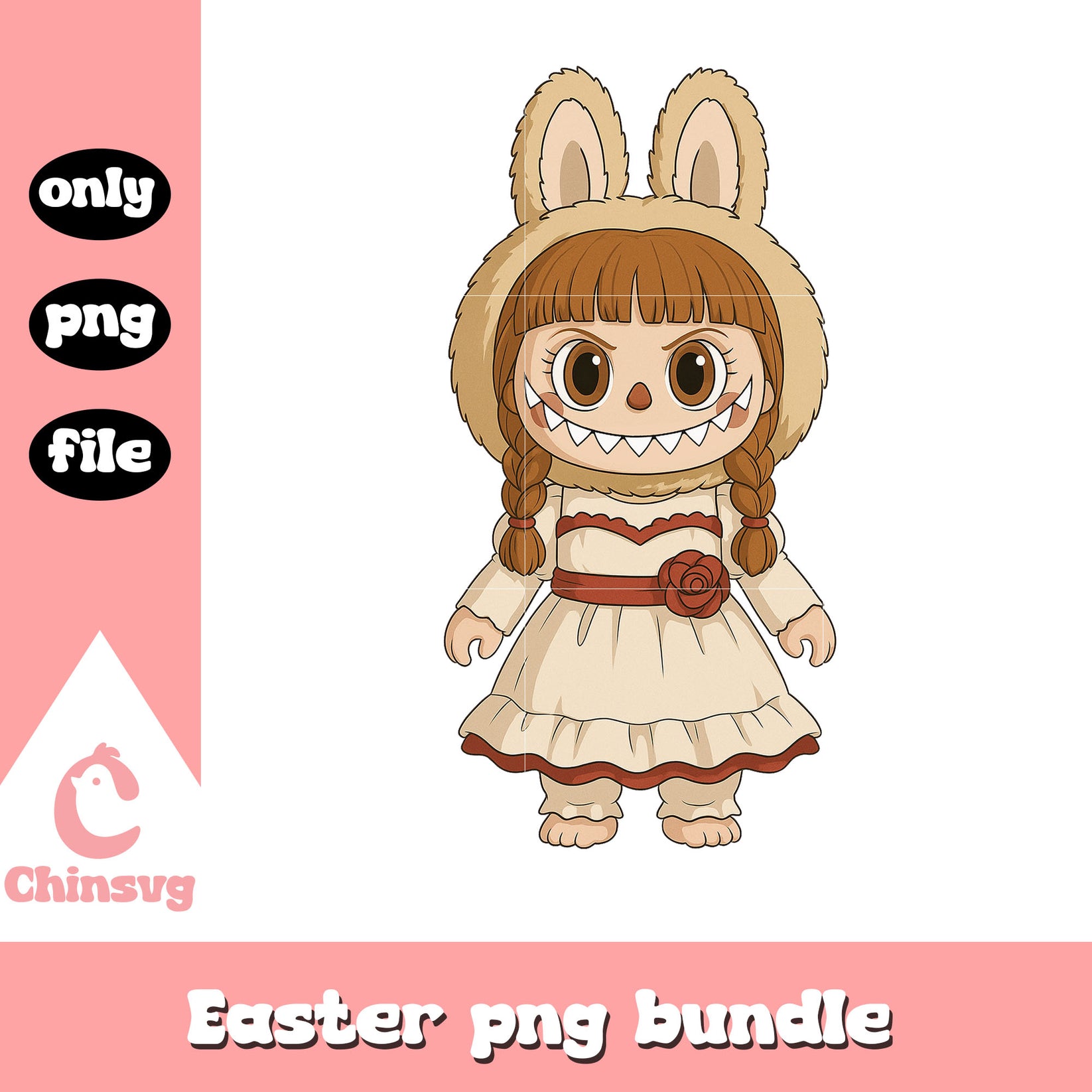 Labubu annabelle doll drawing design png, annabelle png – Chinsvg