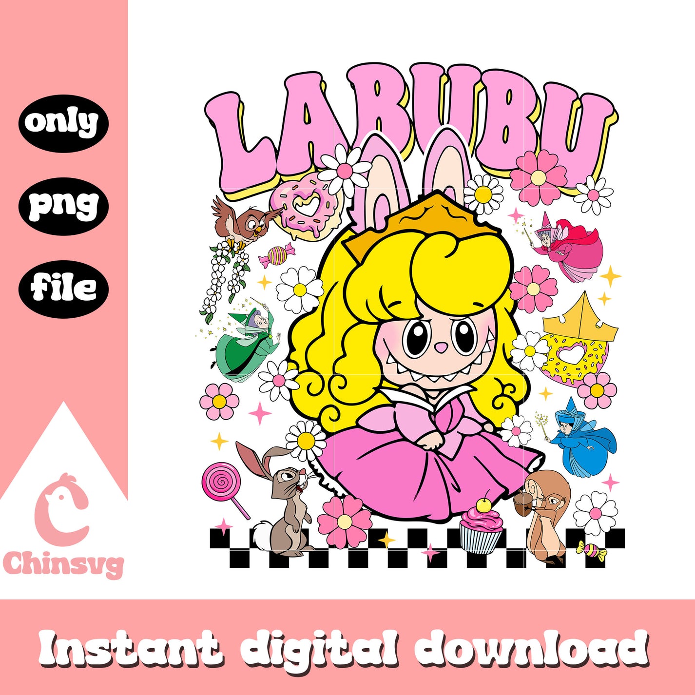 Labubu aurora princess costume design png, little briar rose png – Chinsvg