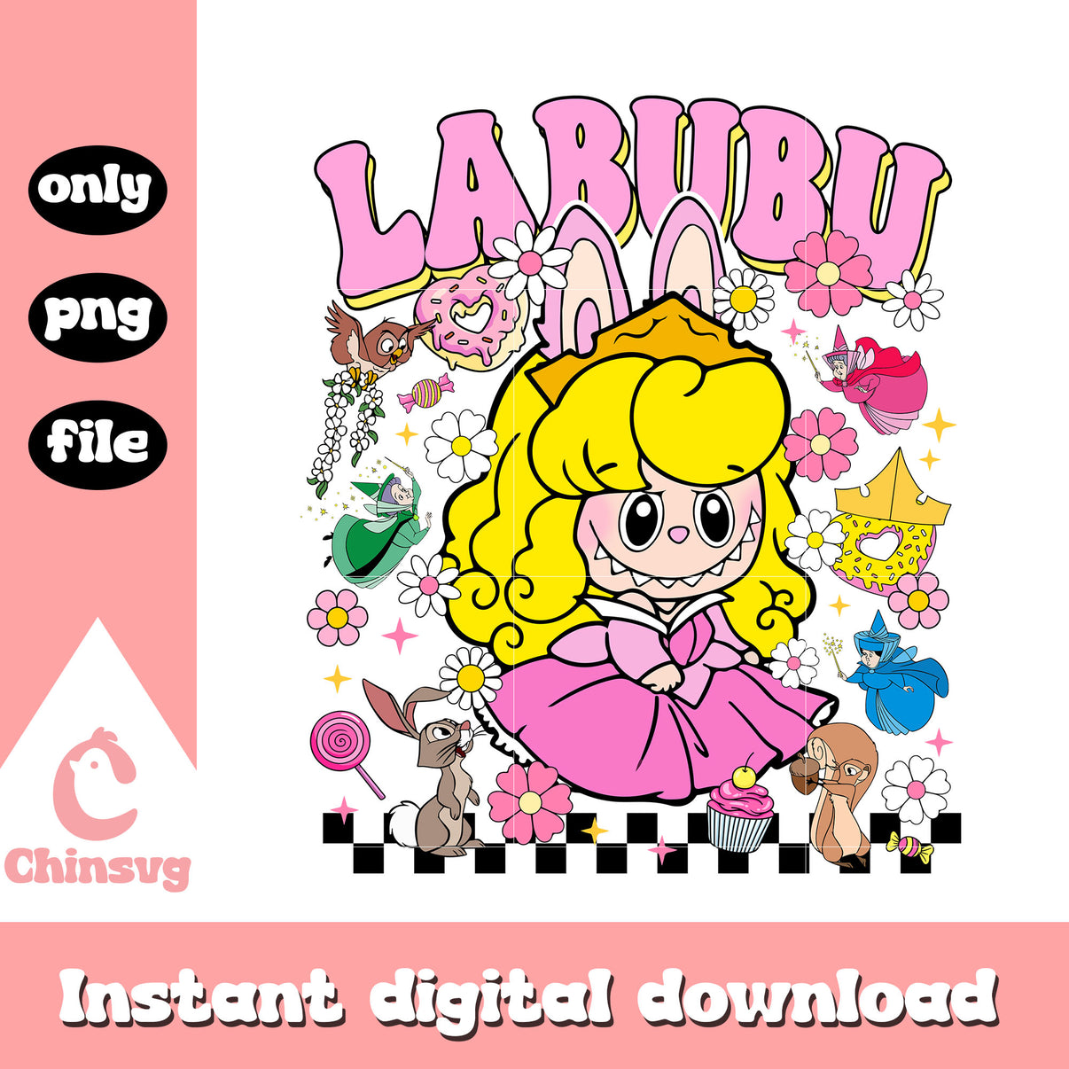 Labubu aurora princess costume design png, little briar rose png – Chinsvg