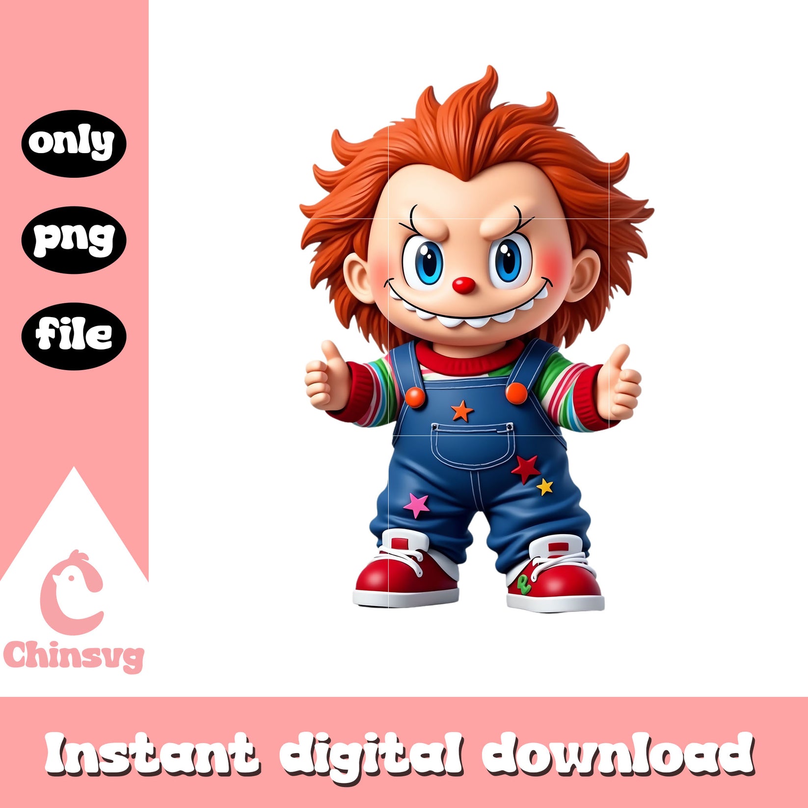 Labubu baby chucky doll design png, chucky character png – Chinsvg
