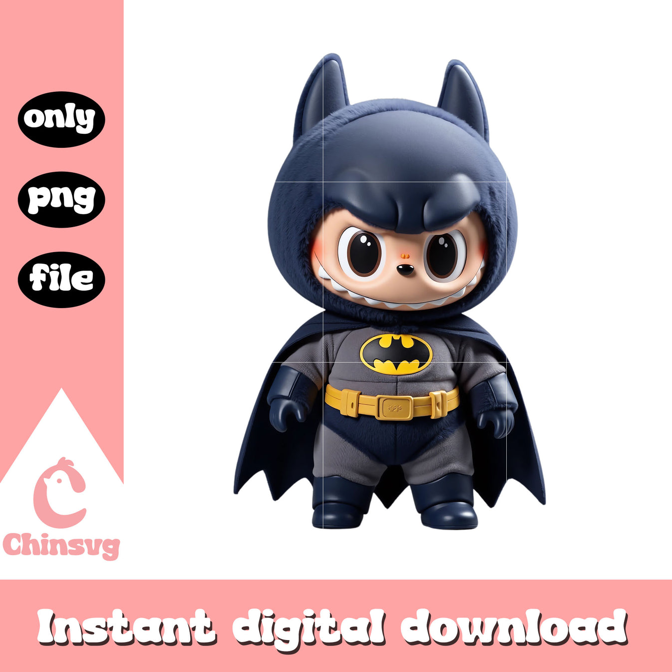 Labubu batman cosplay doll clothes png, batman character png – Chinsvg