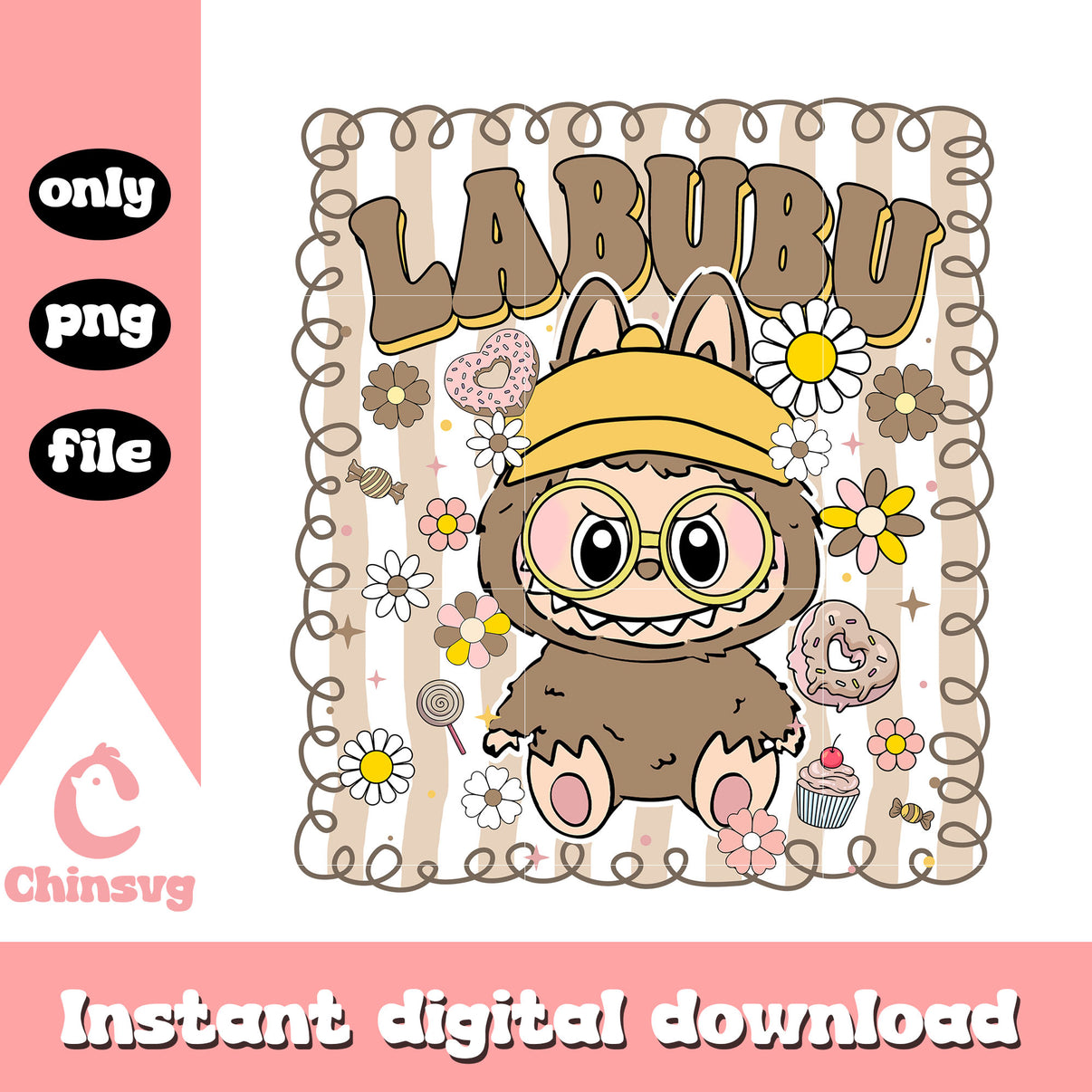 Labubu brown glasses doll frame design png, labubu cartoon png – Chinsvg