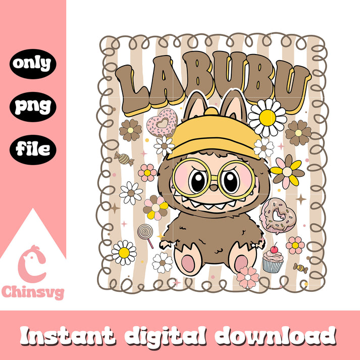 Labubu brown glasses doll frame design png, labubu cartoon png – Chinsvg