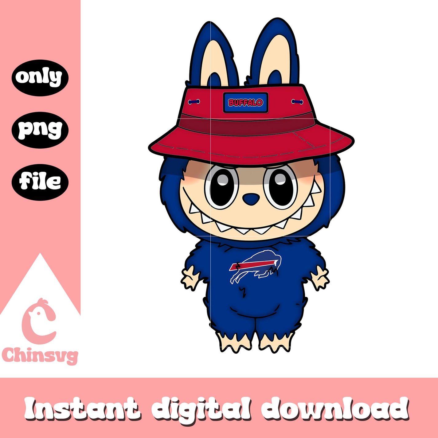 Labubu buffalo bills clothes design png, buffalo bills png – Chinsvg