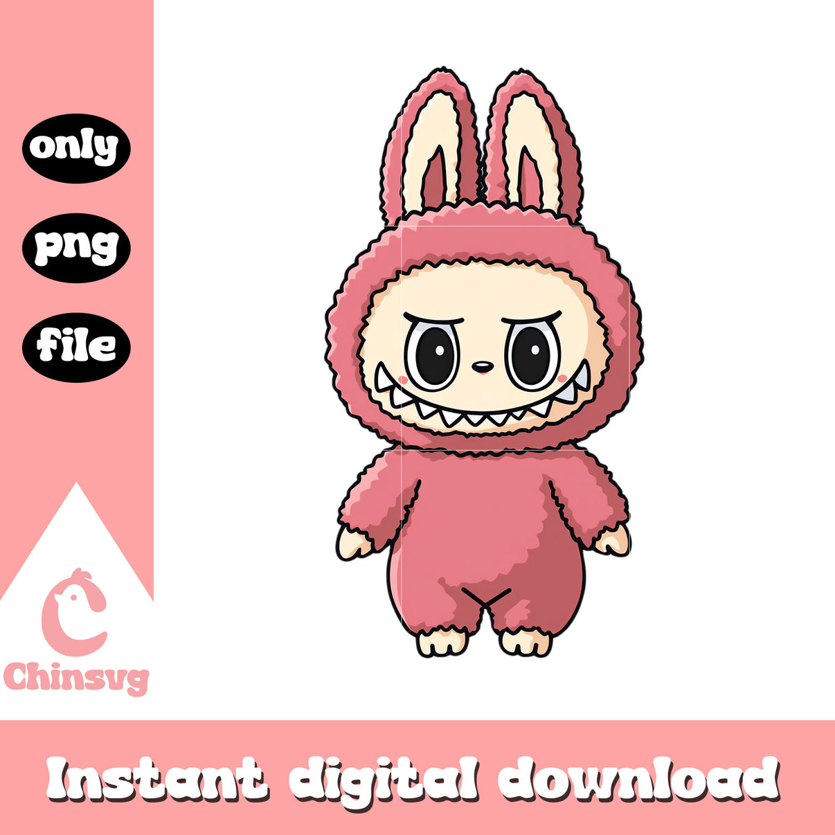 Labubu cute doll design png, pink labubu png, labubu png – Chinsvg