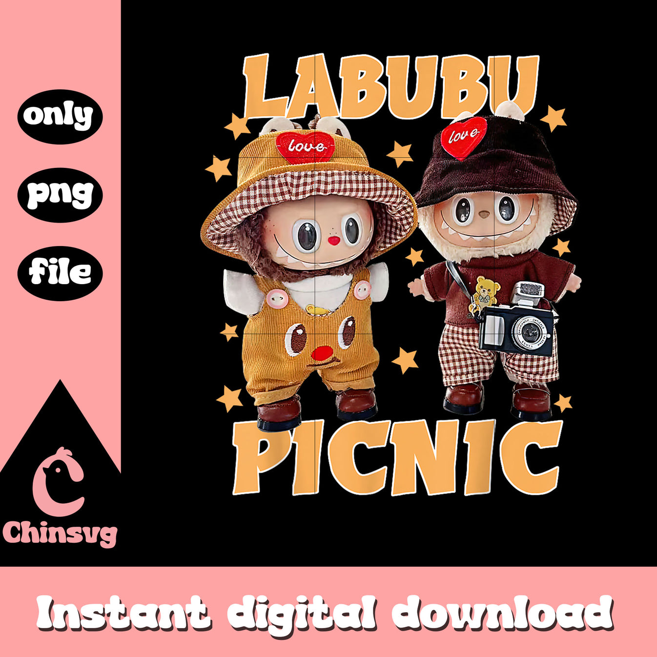 Labubu cute picnic and friends meme design png, labubu clipart png ...