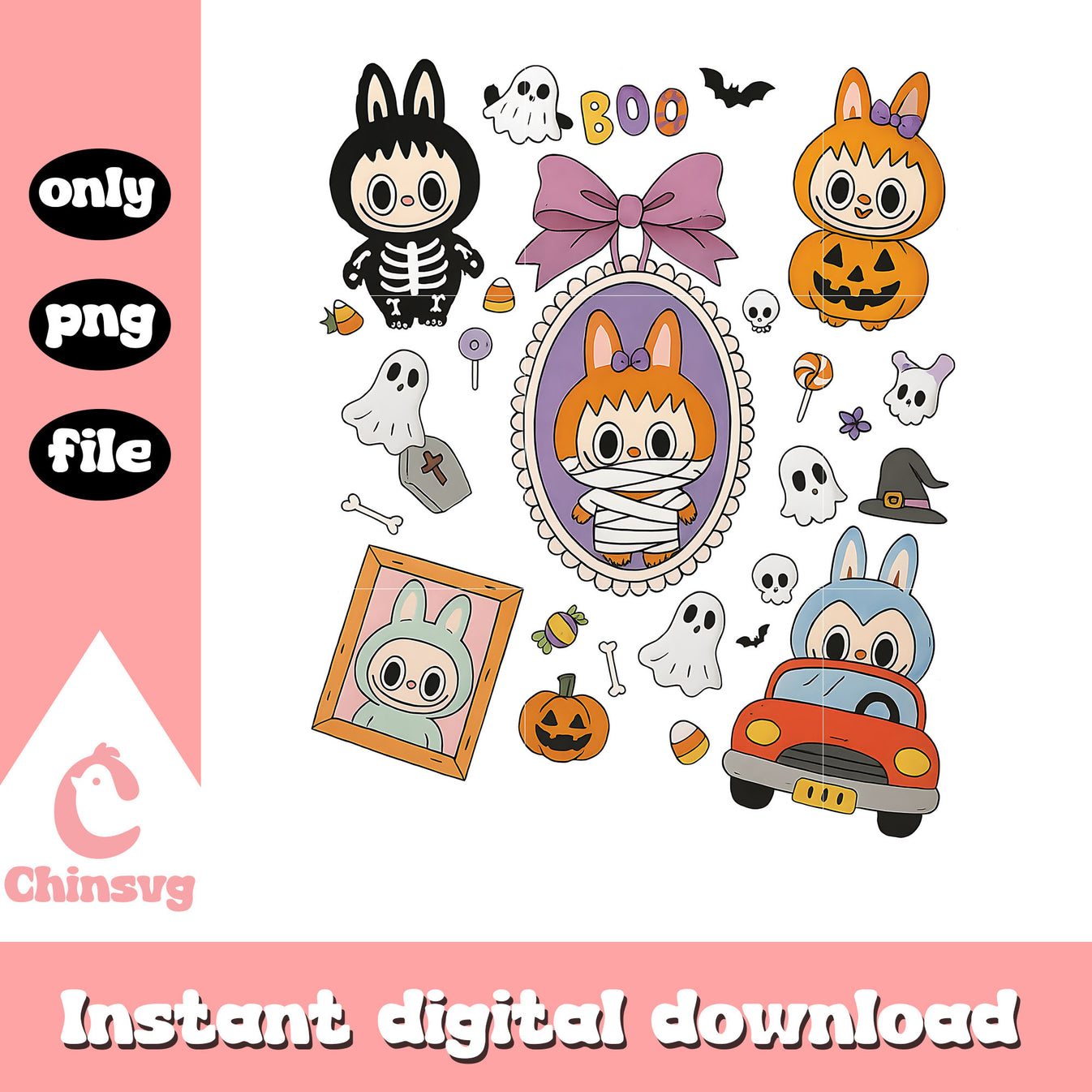 Labubu decor halloween clipart design png, clipart labubu png – Chinsvg