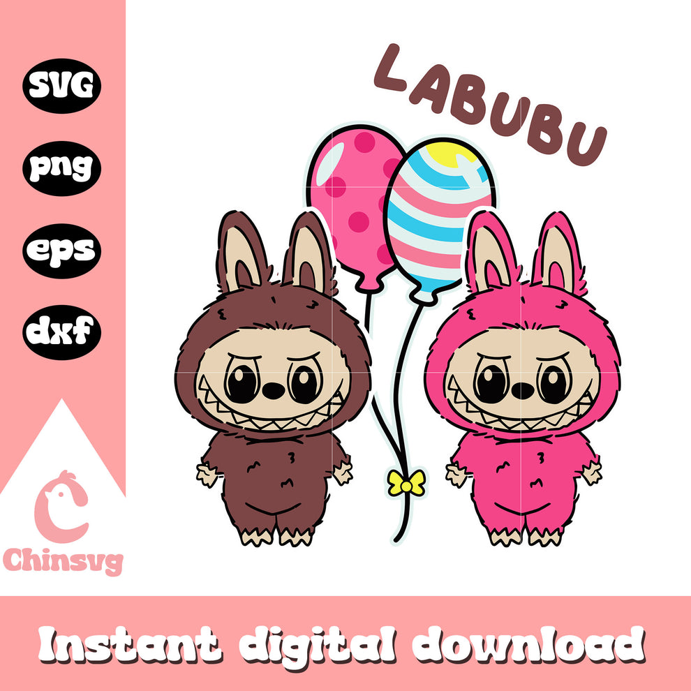 Labubu duo doll drawing design svg, labubu couple svg – Chinsvg
