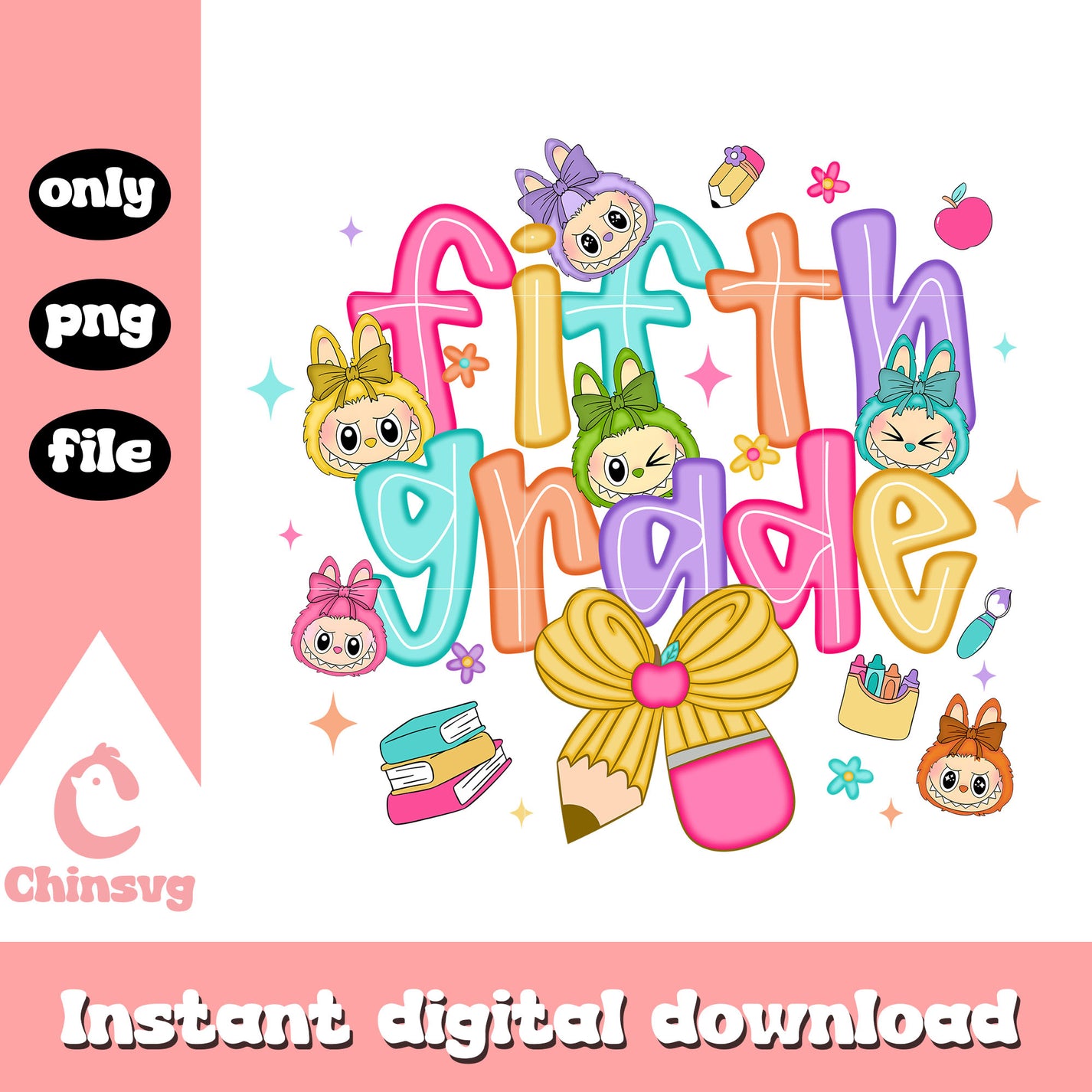 Labubu face fifth grade clipart design png, labubu decor png – Chinsvg