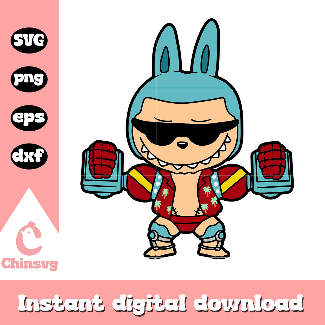 Labubu franky halloween drawing design svg, franky character svg – Chinsvg