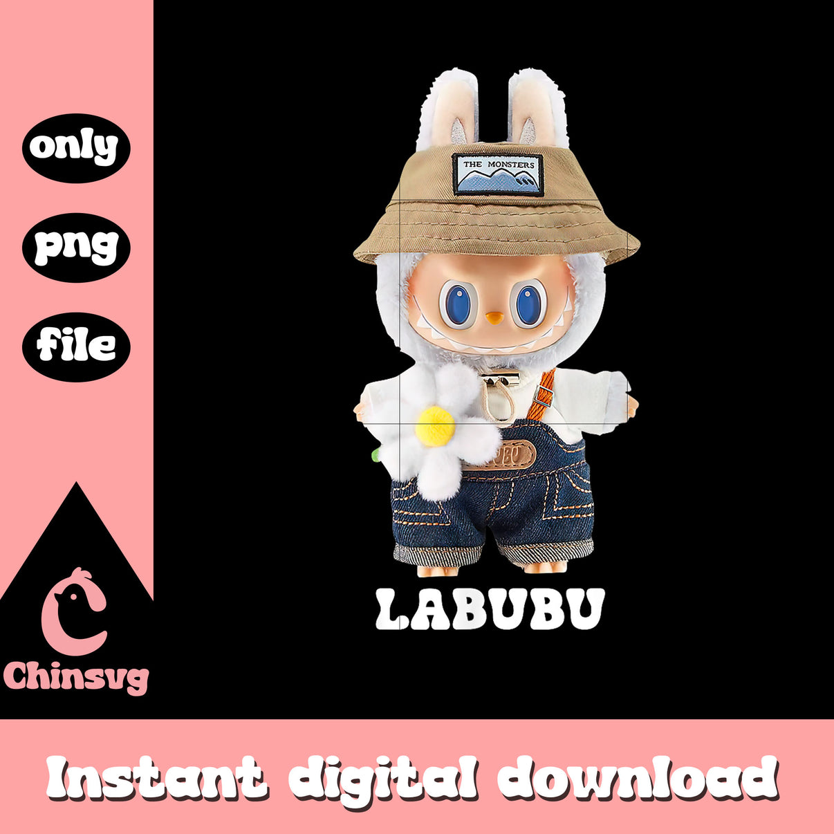 Labubu gardener doll drawing design png, labubu popmart png – Chinsvg