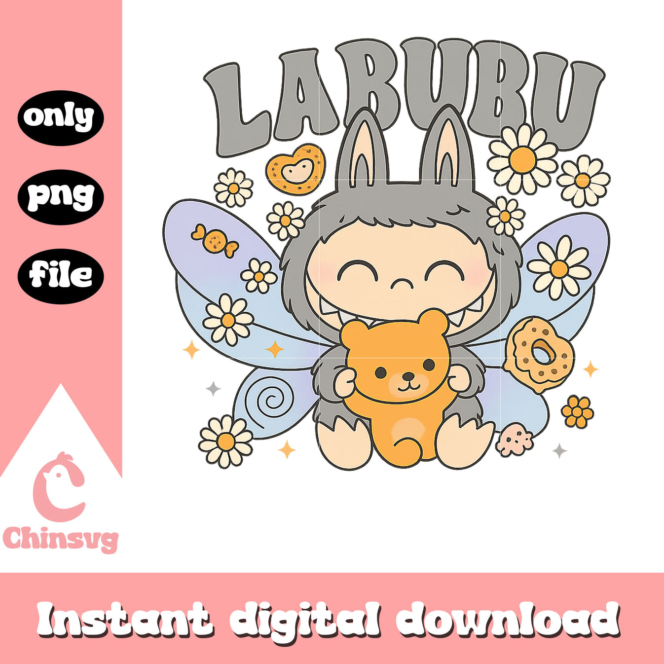Labubu gray hand teddy ver drawing png, gray labubu png – Chinsvg