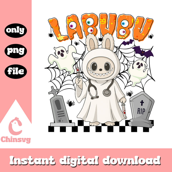 Labubu halloween ghost doctor ver design png, labubu art png – Chinsvg