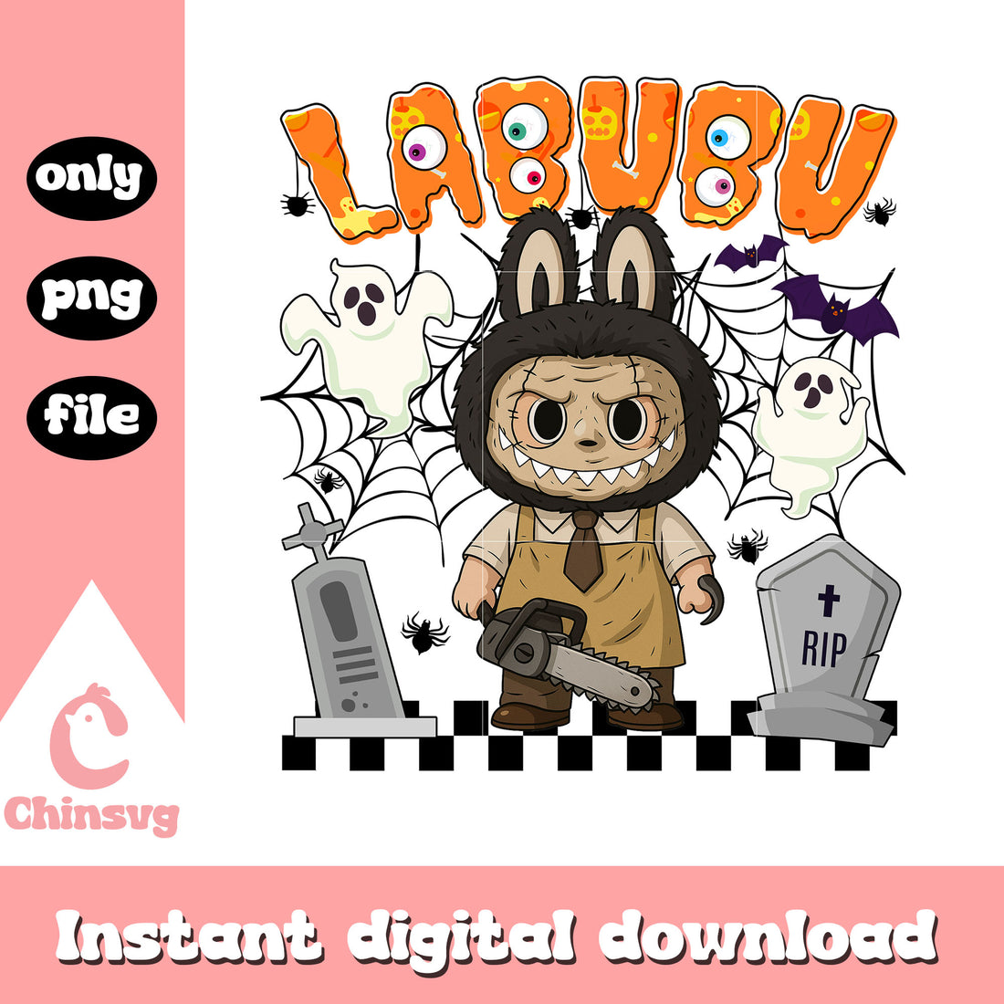 Labubu leatherface ver halloween design png, leatherface png – Chinsvg