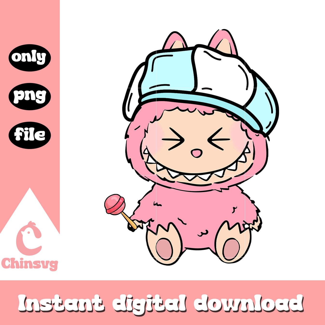 Labubu lollipop ver costume design png, labubu blind box png – Chinsvg