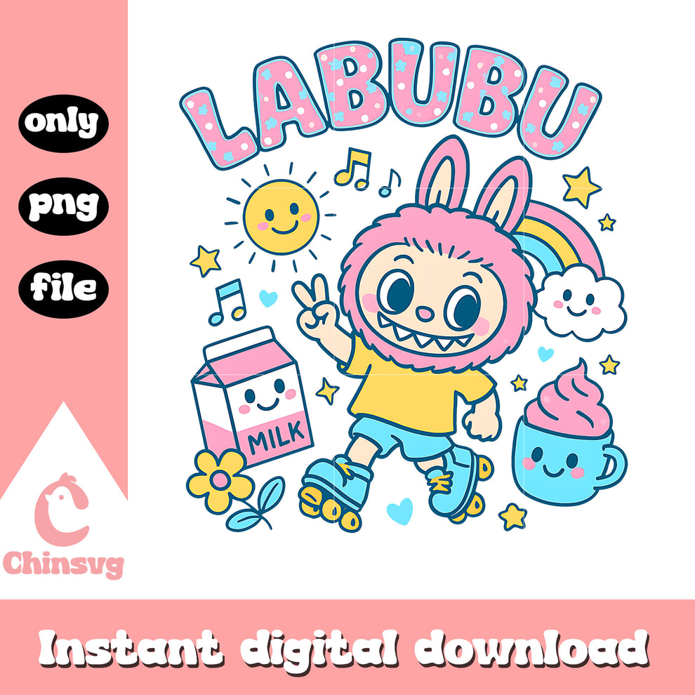 Labubu lover cute pastel colors png, clipart labubu png – Chinsvg