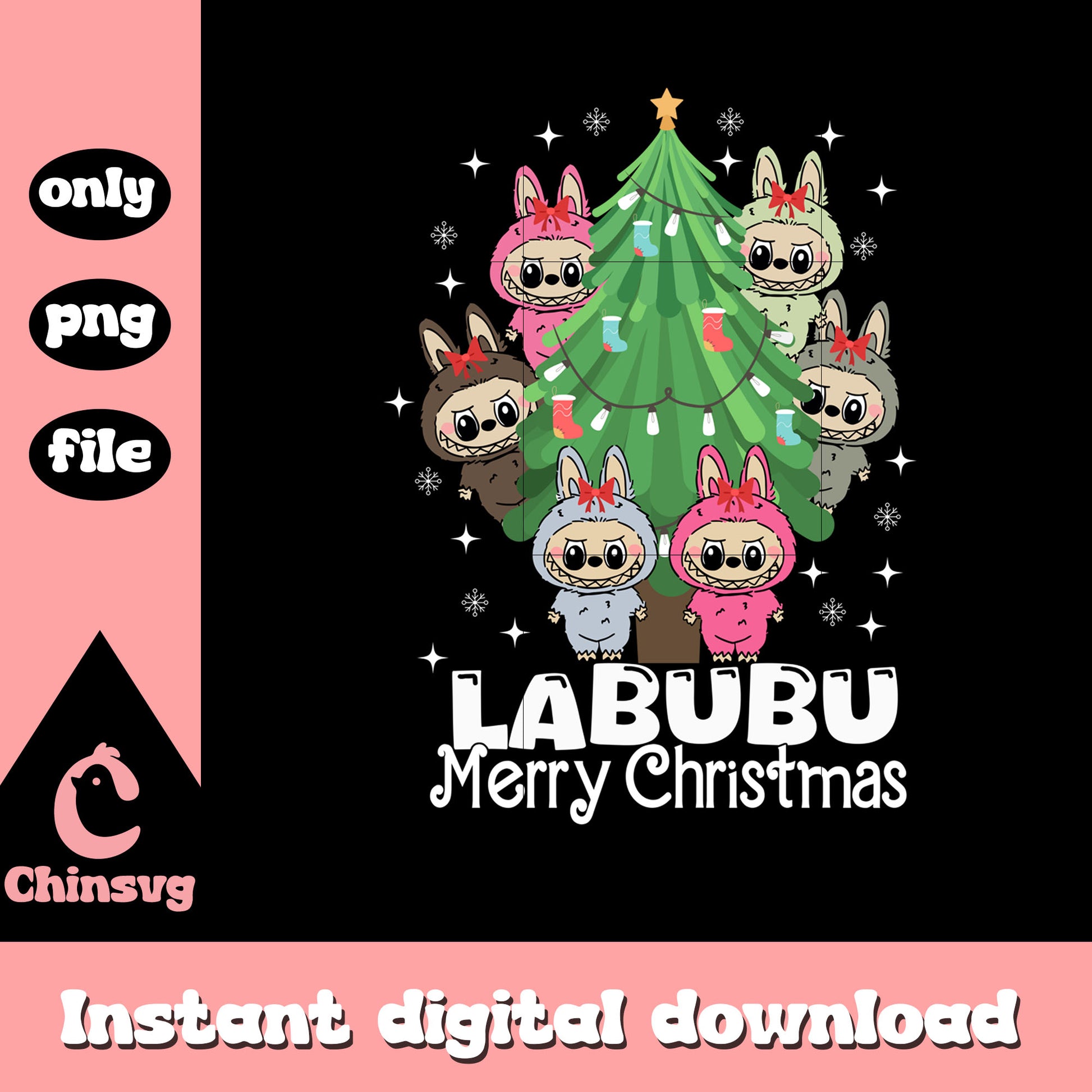 Labubu merry christmas design png, labubu drawing png png – Chinsvg