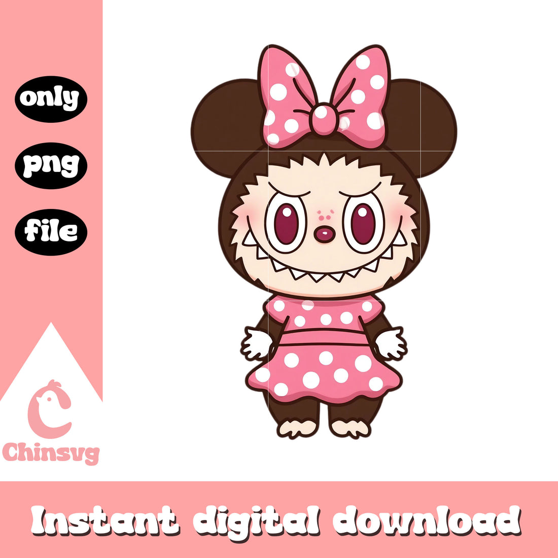 Labubu minnie mouse clothes cosplay png, disney movie png, minnie png ...