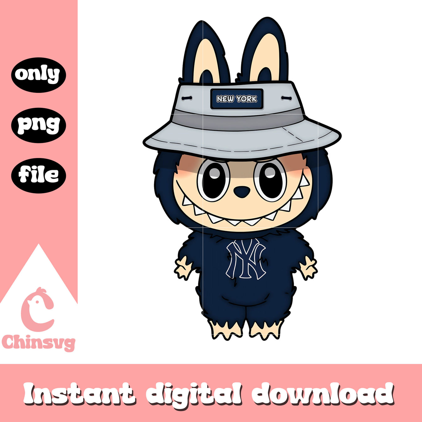 Labubu new york yankees clothes design png, new york yankees png – Chinsvg