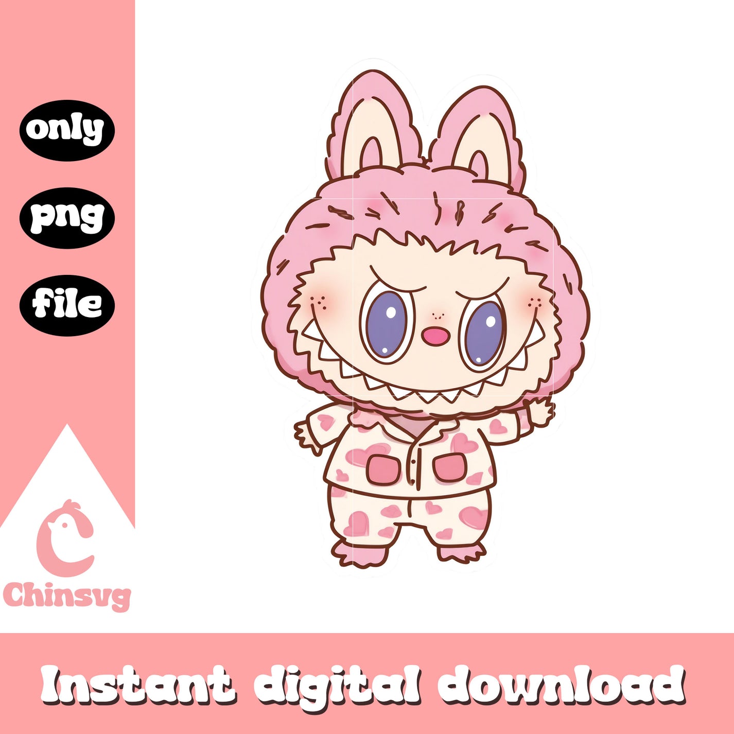 Labubu pink design png, labubu doll png, pink labubu png – Chinsvg