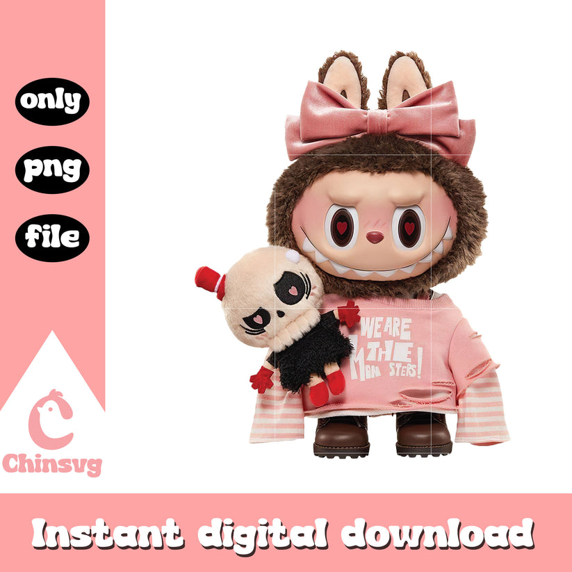 Labubu pink monster squad clothes design png, labubu toy png – Chinsvg