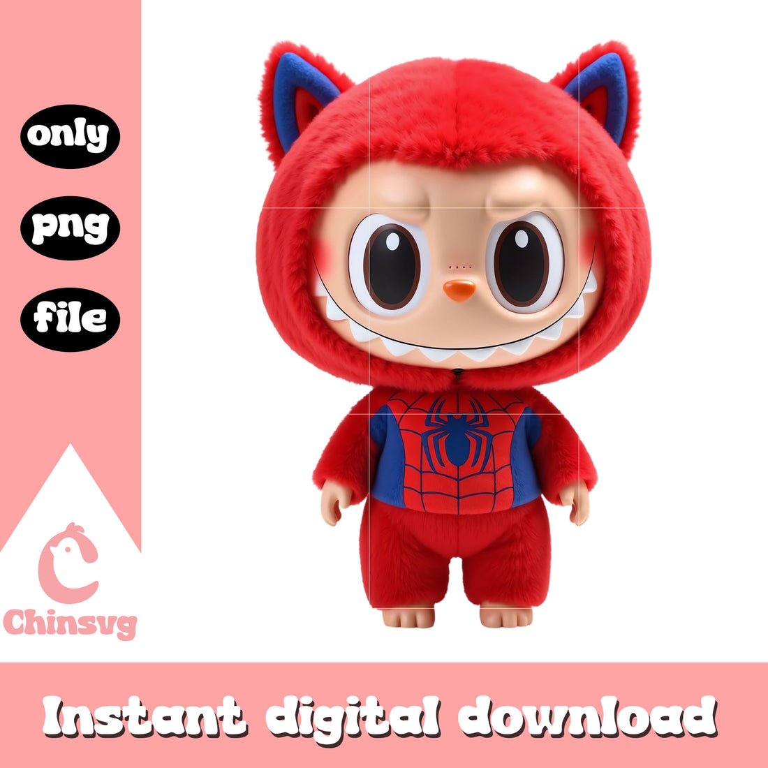 Labubu spiderman clothes design png, labubu png, spiderman png – Chinsvg