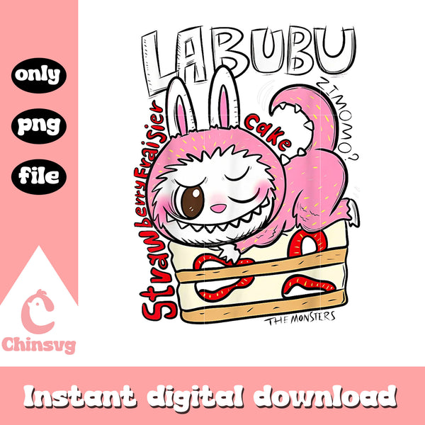 Labubu strawberry cake drawing design png, labubu doll png – Chinsvg