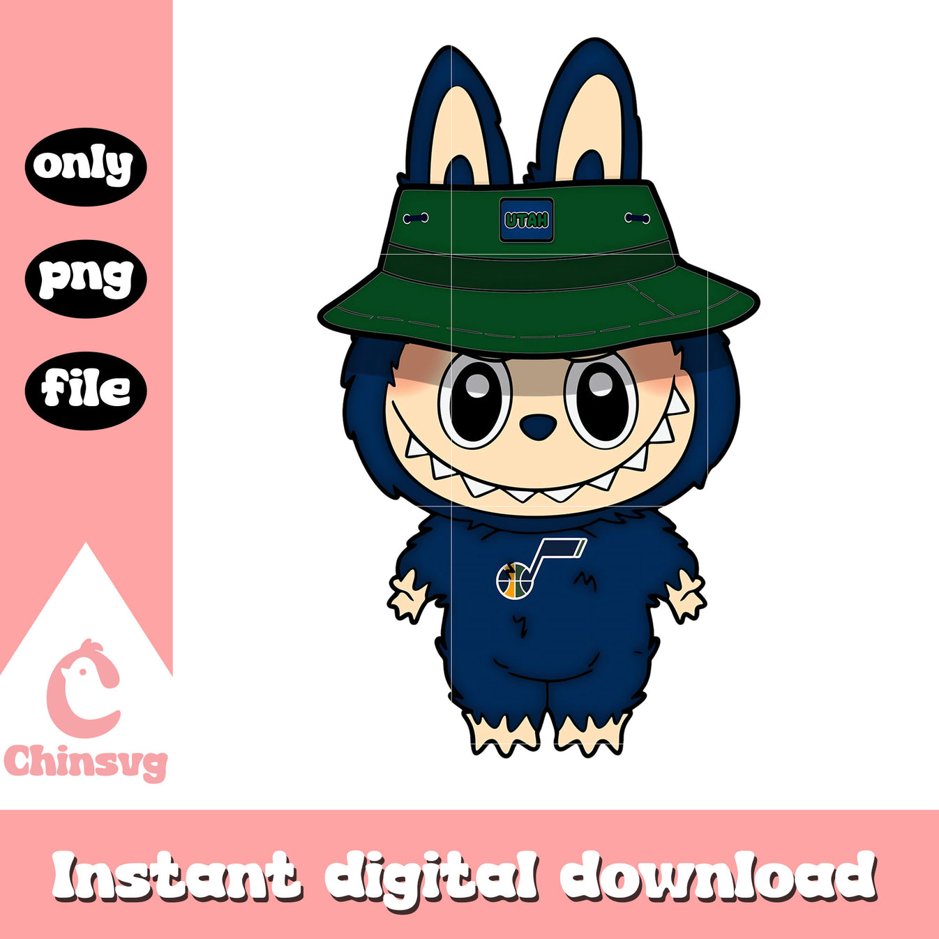 Labubu utah jazz clothes design png, nba sport png, labubu png – Chinsvg