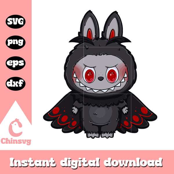 Labubu vampire bat horror drawing svg, vampire cartoon svg – Chinsvg
