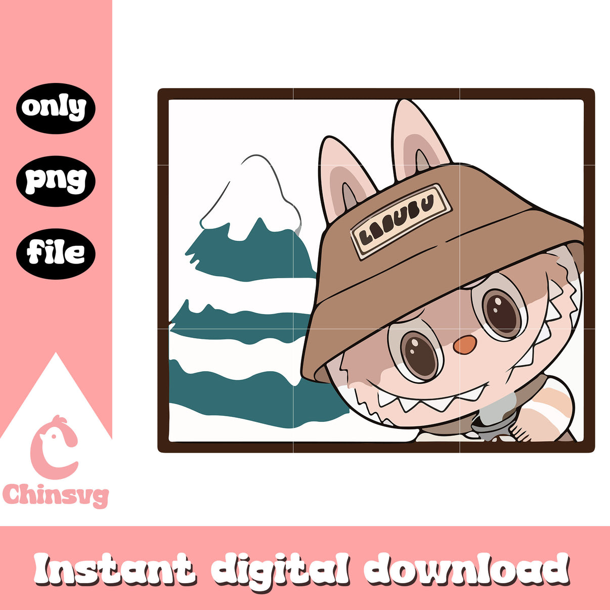 Labubu winter explorer doll design png, labubu cartoon png – Chinsvg
