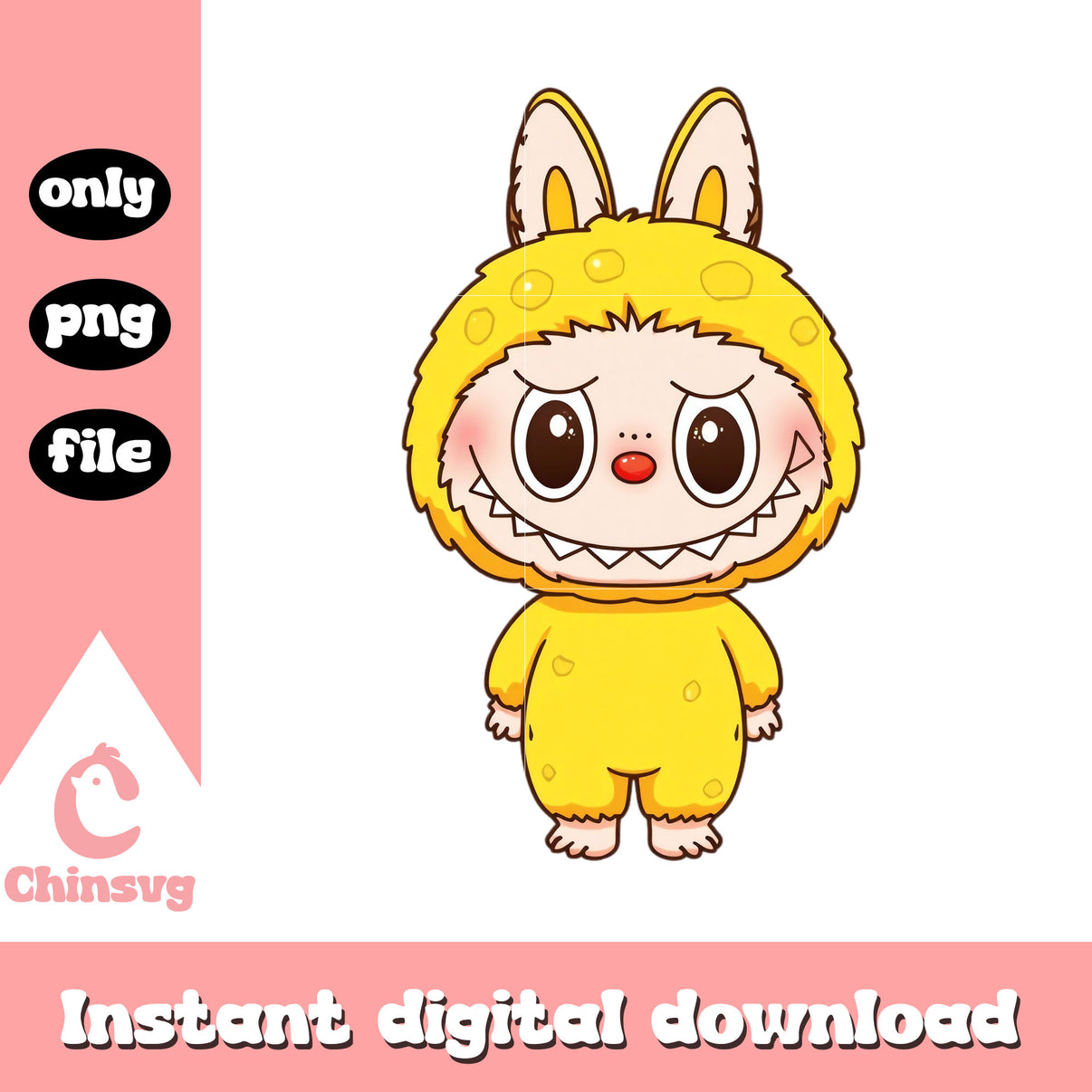 Labubu yellow doll design png, labubu colors png, labubu yellow png ...