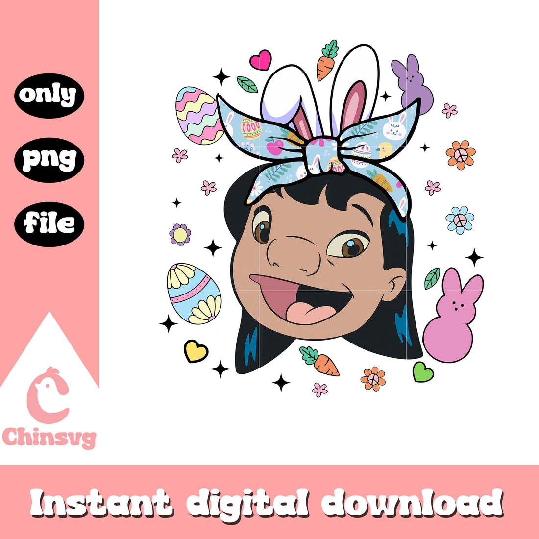 Lilo character face bunny png, easter bunny png, disney png – Chinsvg