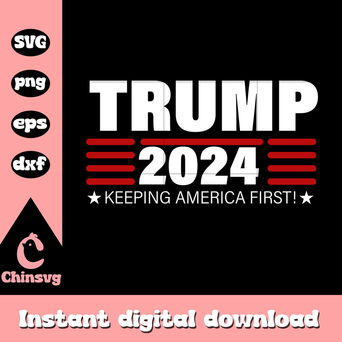 Logo keeping america first design svg, donald trump 2024 svg – Chinsvg