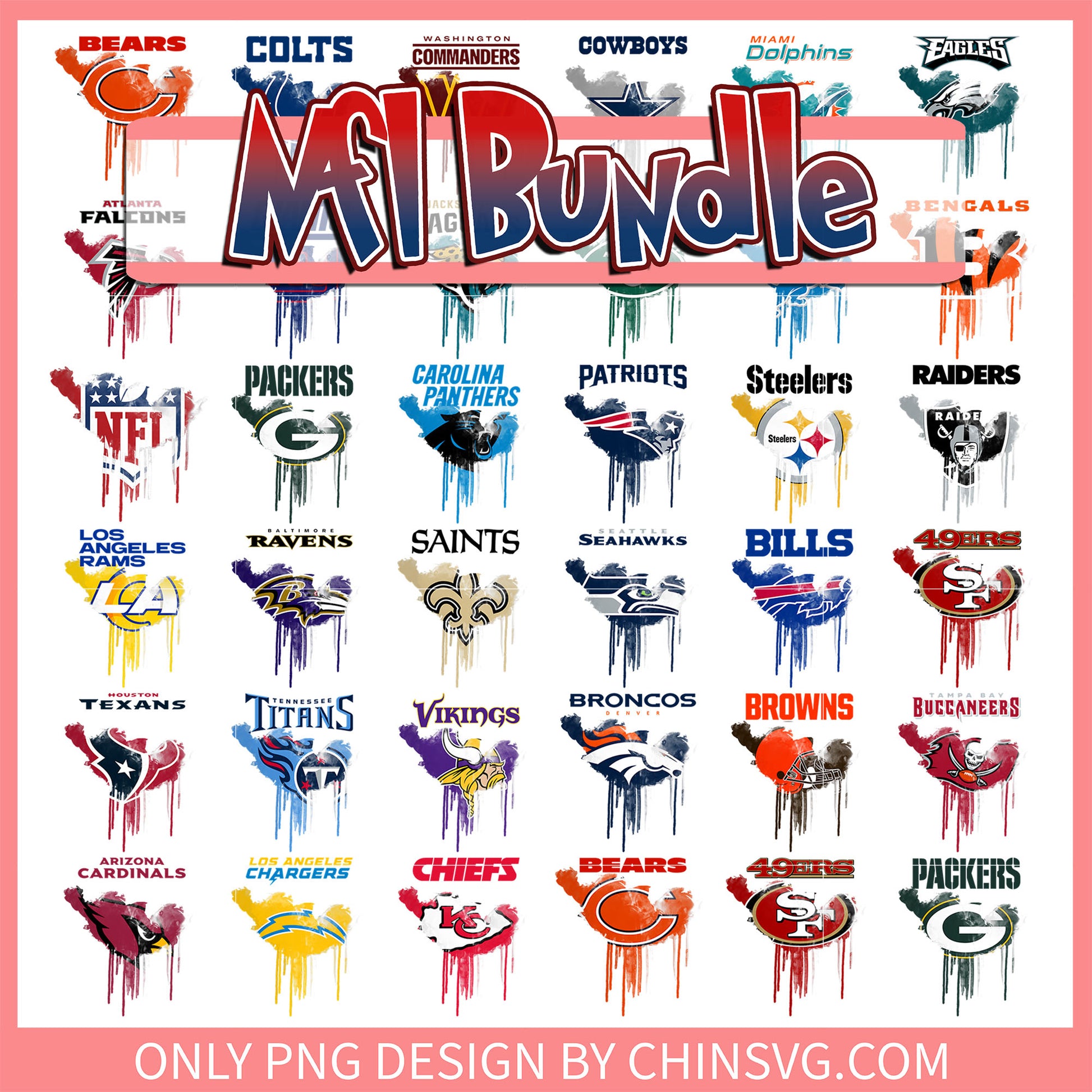 Logo nfl map water dropping bundle png, 32 nfl teams png – Chinsvg