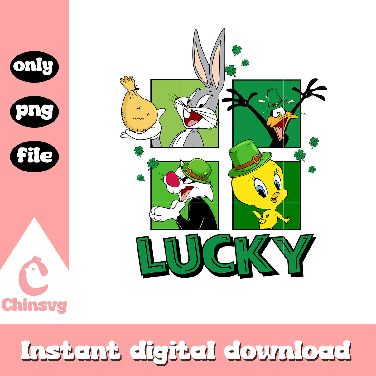 Looney tunes lucky font design png, looney tunes png, patrick's day pn ...