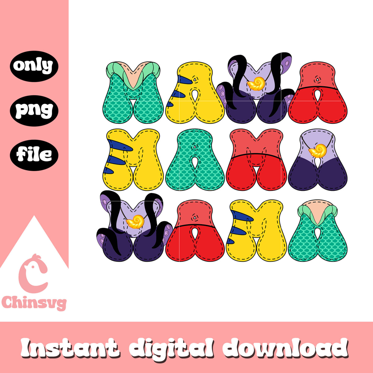 Mama ariel princess font design png, disney png, little mermaid png ...