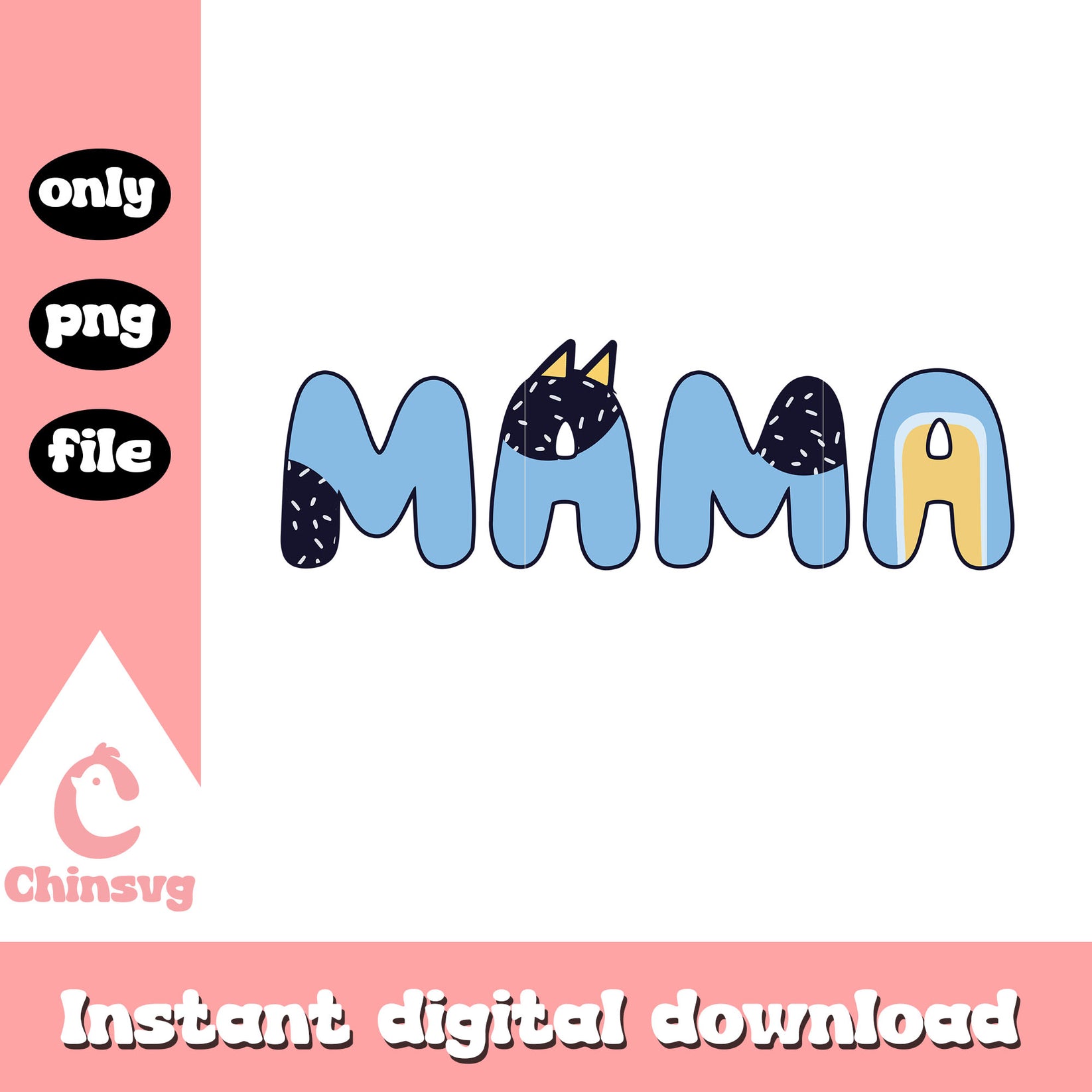 Mama bluey character font design png, mama png, cartoon png – Chinsvg