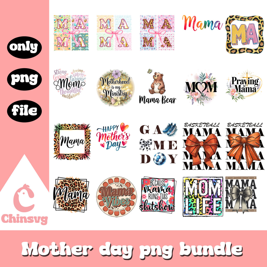 Mama font design bundle png, when in mother day png, free font png ...