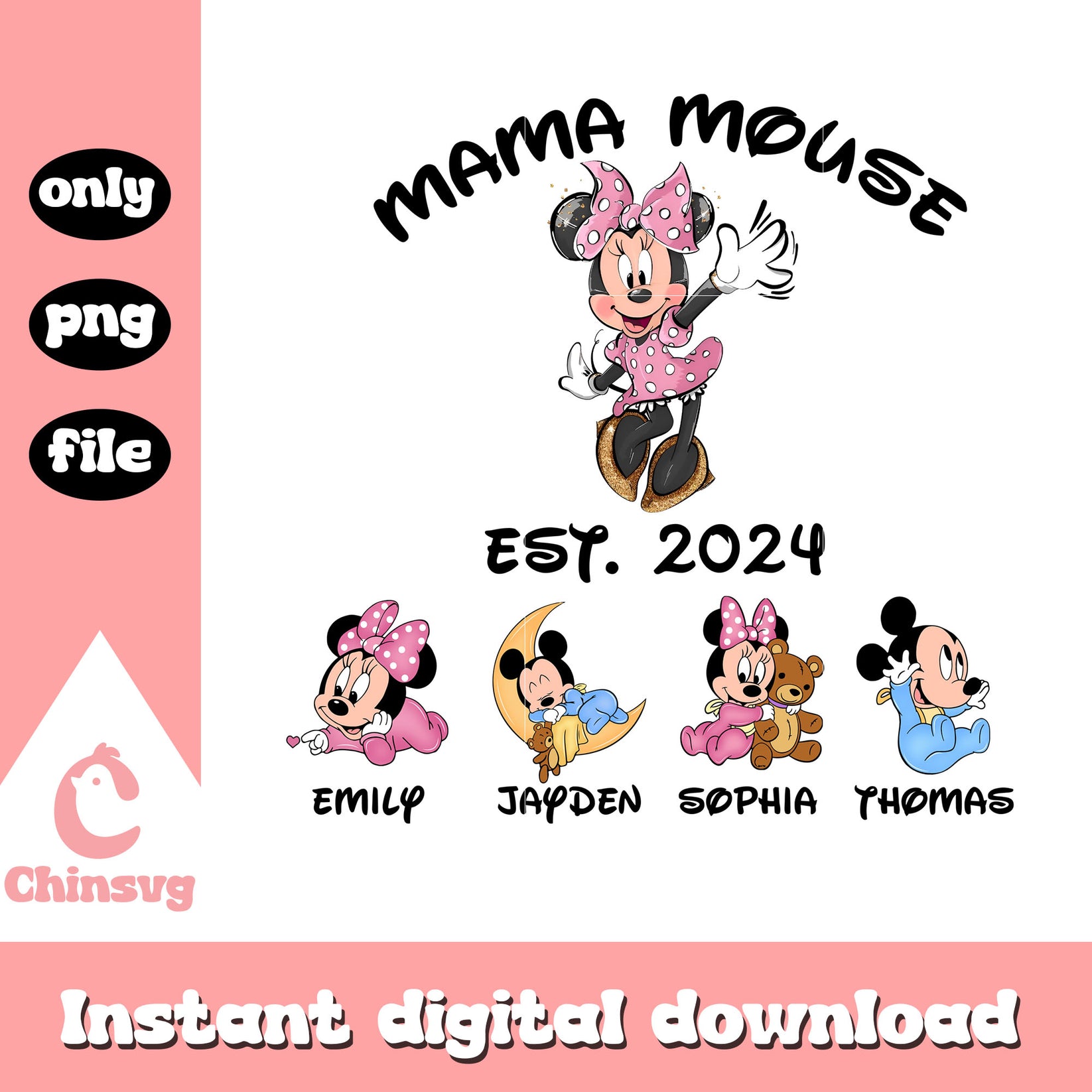 Mama mouse and baby mouse png, disney characters png, minnie png – Chinsvg