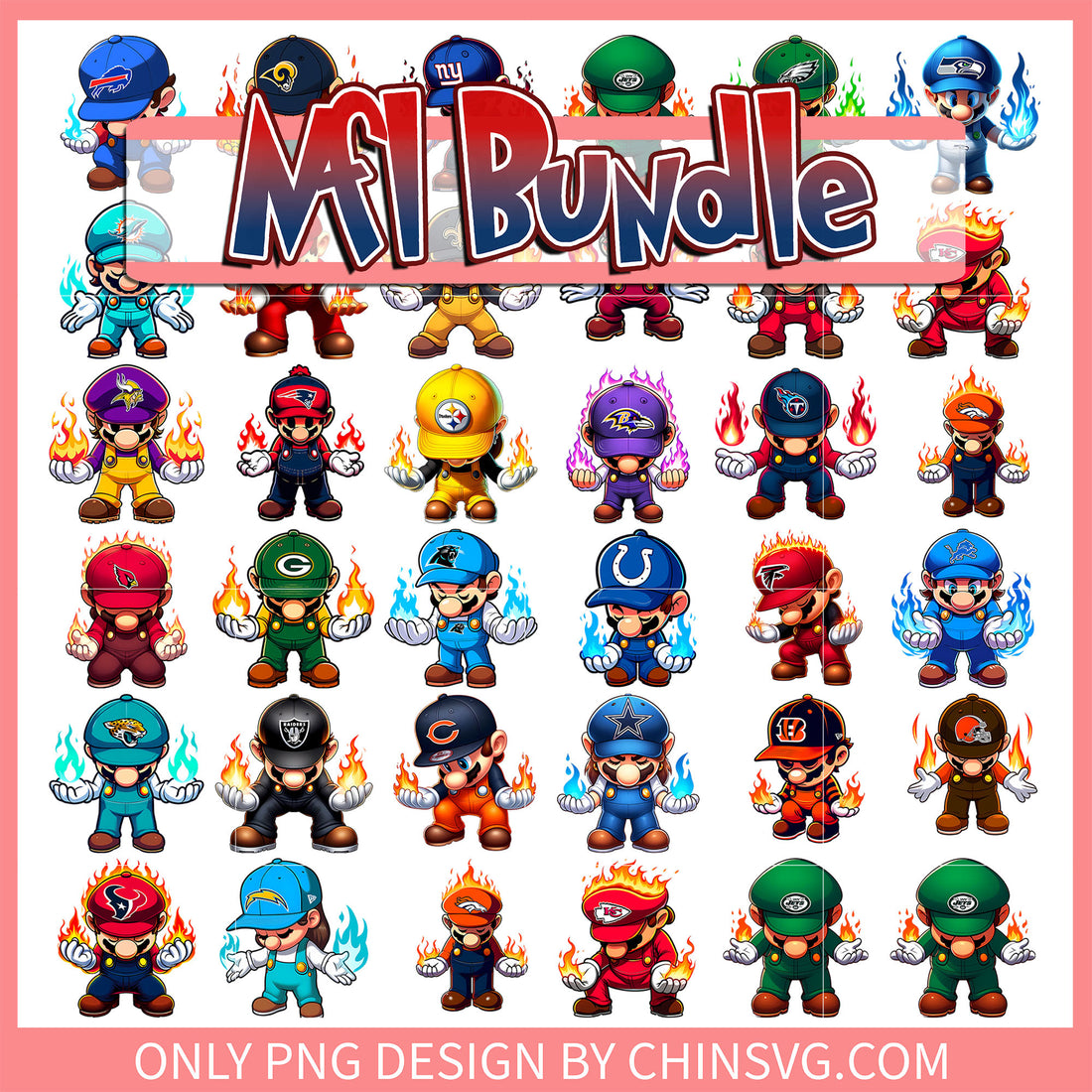 Mario cartoon nfl bundle png, super mario png, nfl sport png – Chinsvg