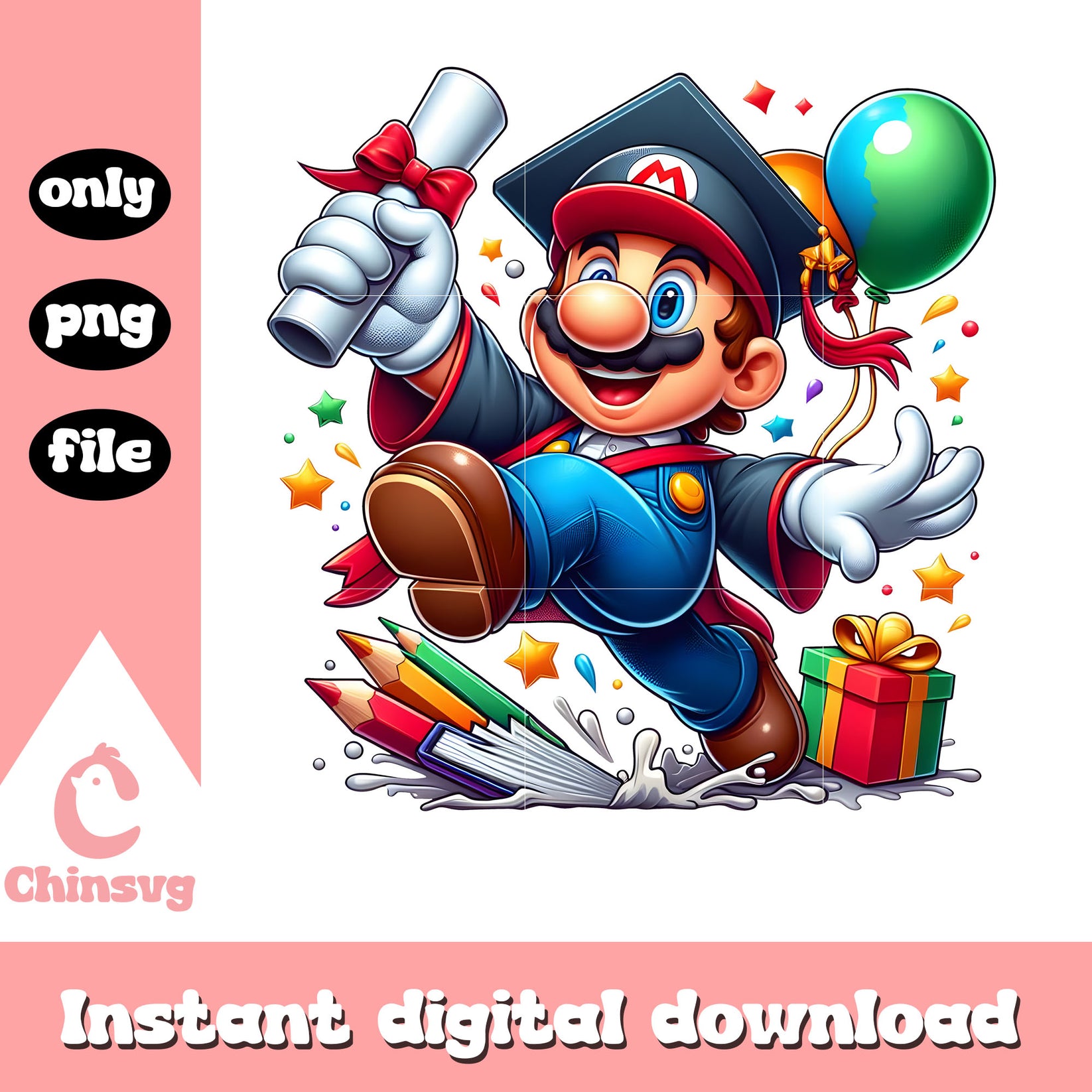 Mario graduation png, super mario design png, graduation day png – Chinsvg
