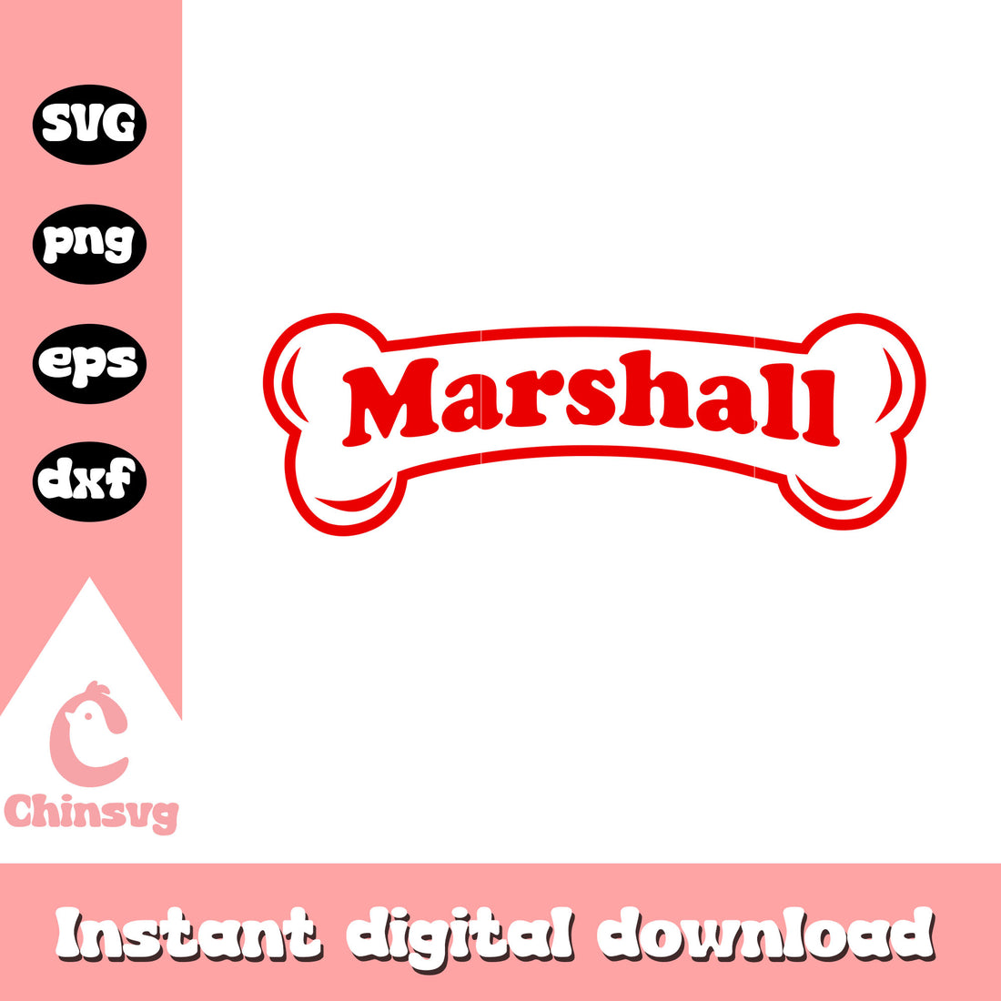 Marshal character badge bone design svg, paw patrol svg, logo svg – Chinsvg