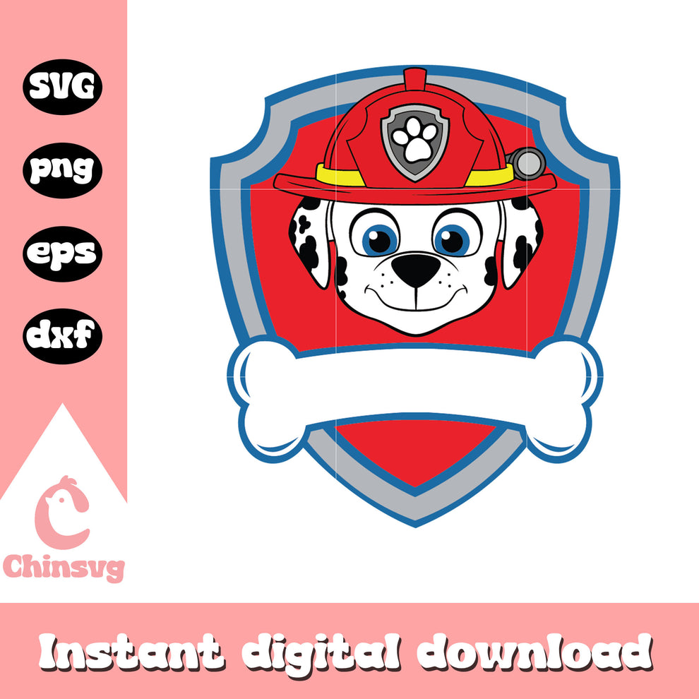 Marshall face paw patrol character svg, paw patrol cast svg – Chinsvg