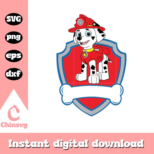 Marshall shield paw patrol cartoon svg, paw patrol shield svg – Chinsvg